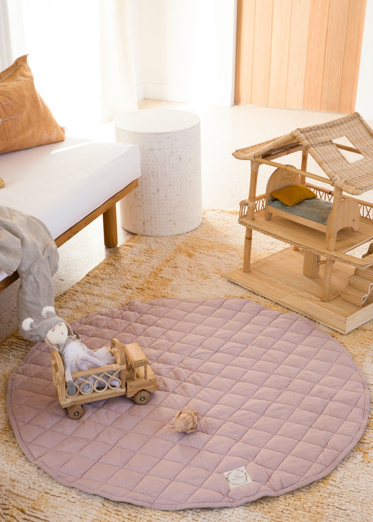 Linen Play Mat - Dusty Rose – Linen Playground